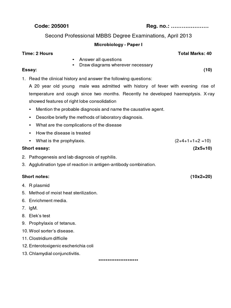 Microbiology - Paper I | PDF | Wellness | Science & Mathematics