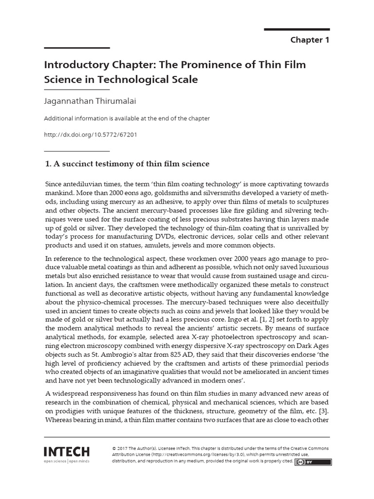 Thirumalai, Introductory Chapter: The Prominence of Thin Film Science ...