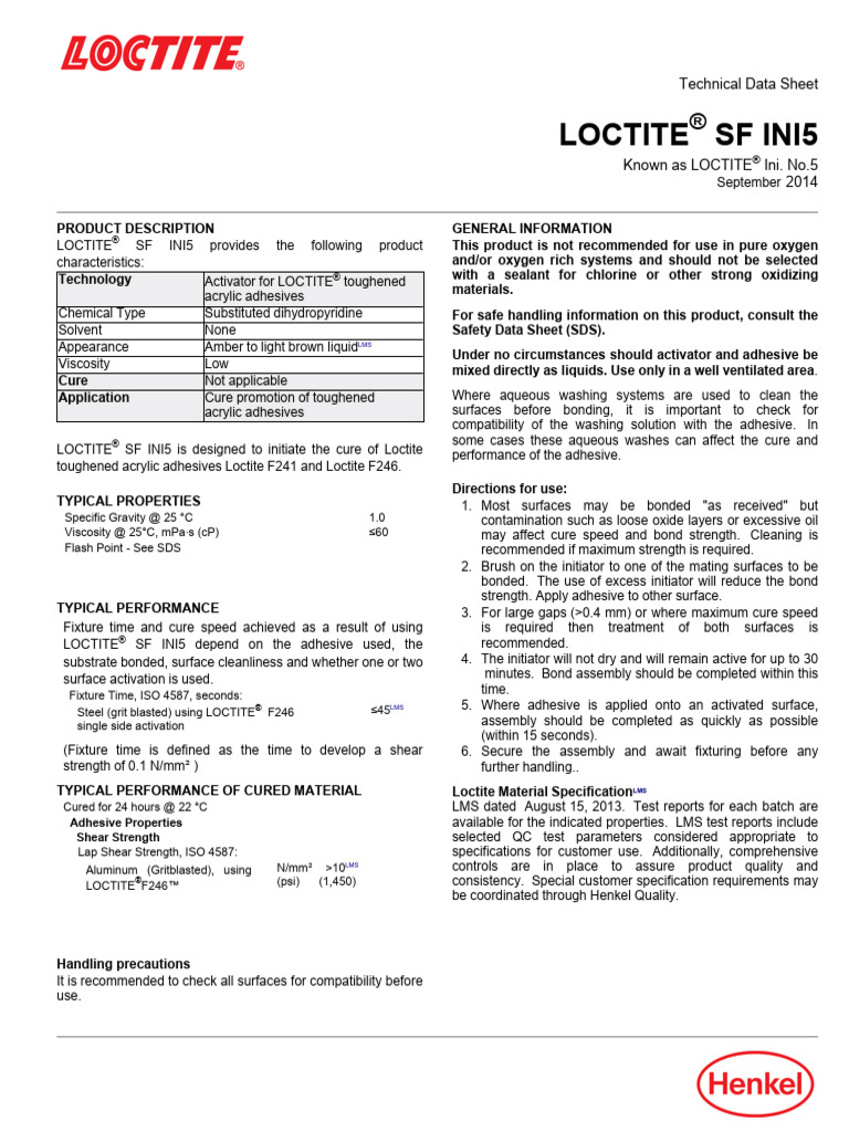 LOCTITE-SF-INI5-en_US | Download Free PDF | Adhesive | Legal Liability