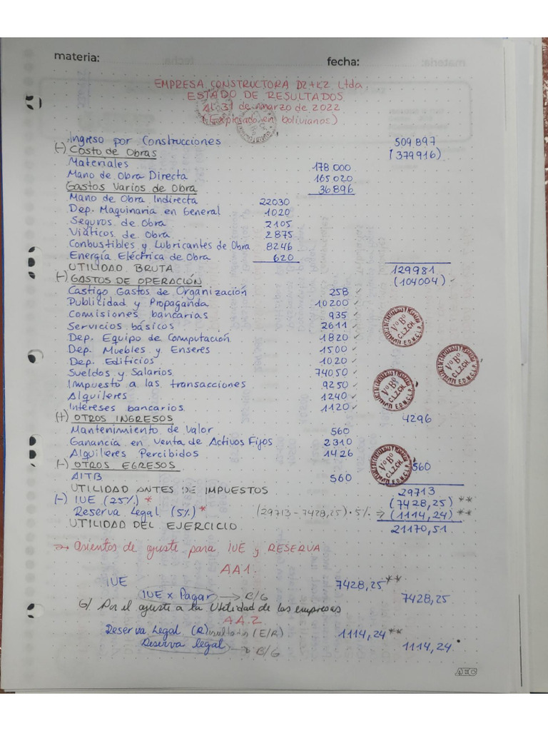 balance gral servicios | PDF