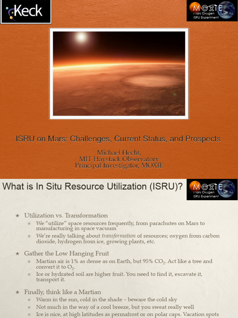 ISRU On Mars | PDF | Mars | Terrestrial Planets