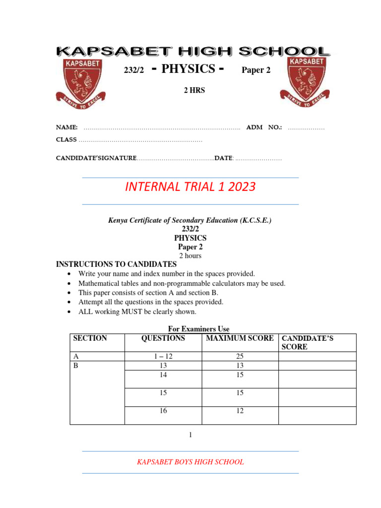 Physics p2 QP | PDF | Refraction | Capacitor