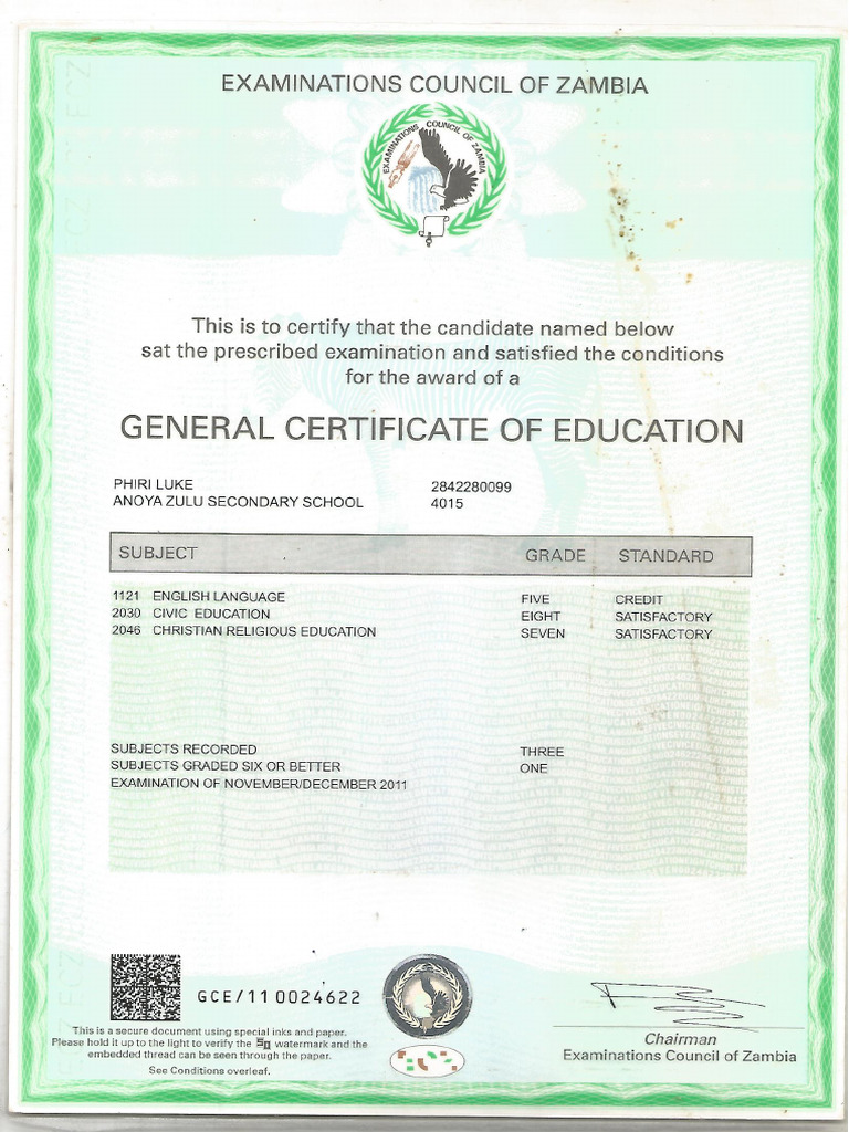 Certificate g12 | PDF