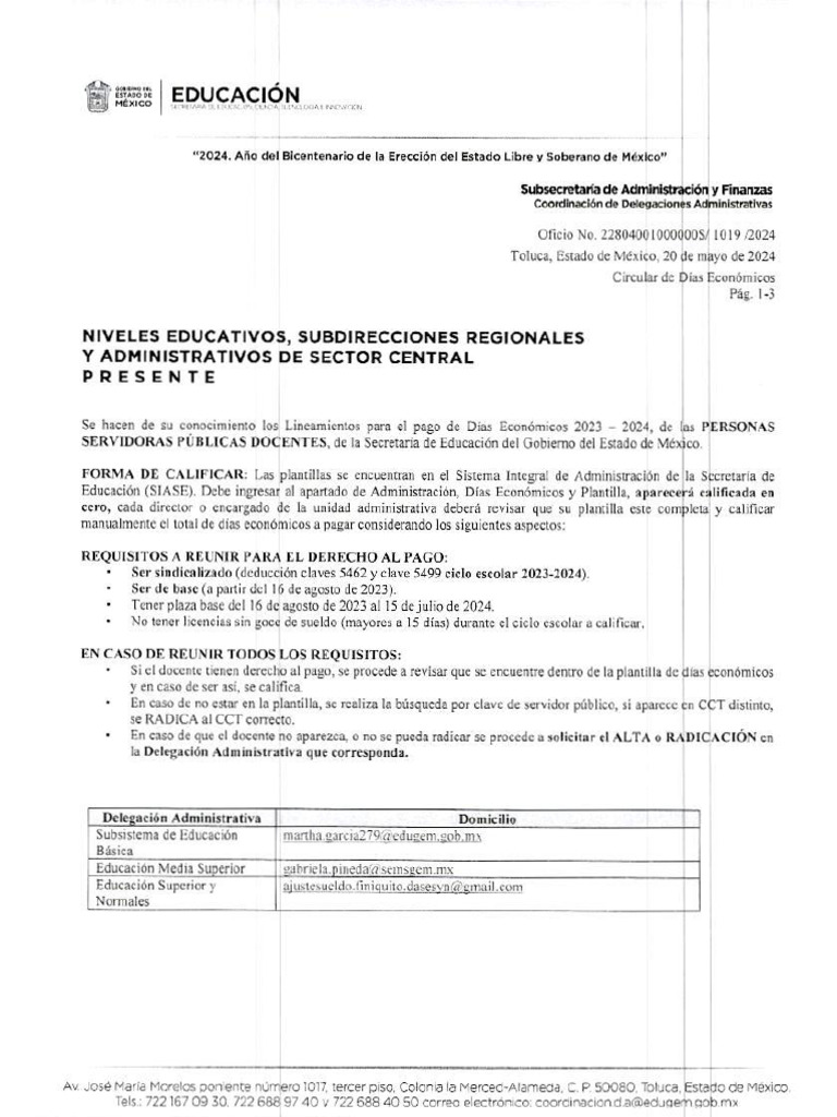 Circular Dias Econom 2023-2024 | PDF