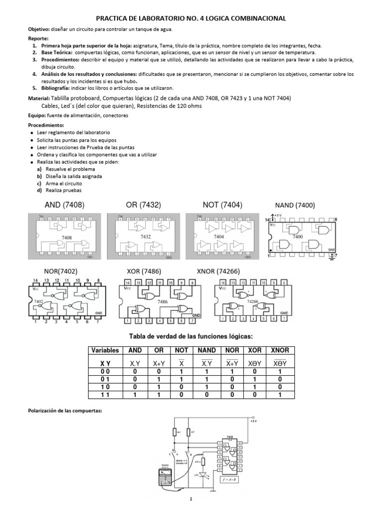 Práctica electricidad | PDF | Puerta lógica