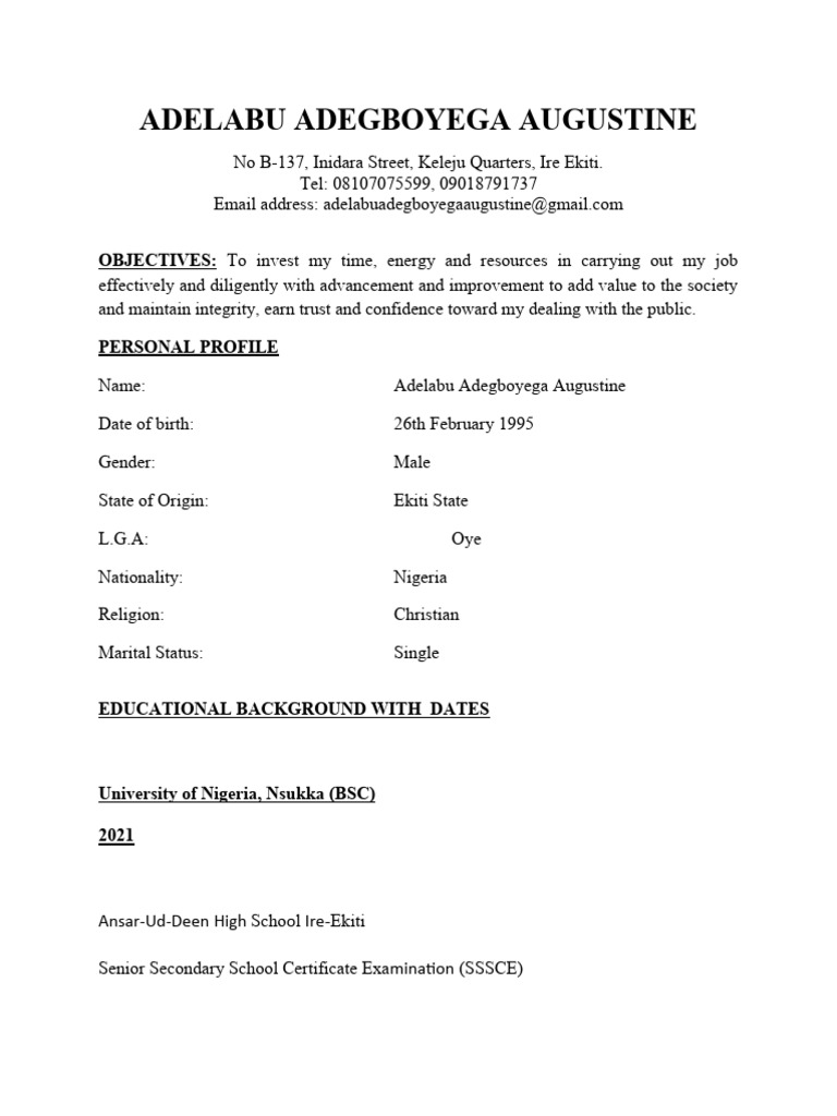Adelabu Adegboyega Augustine | PDF