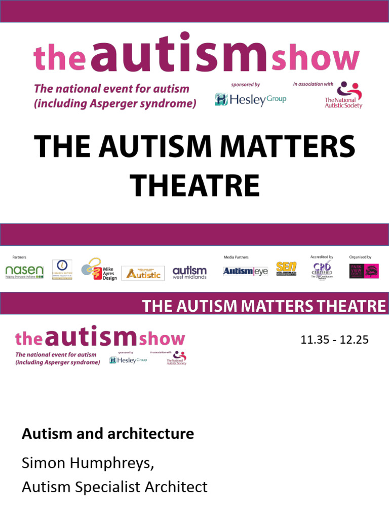 Simon Humphreys Autism Show 2016 | Download Free PDF | Senses | Autism ...