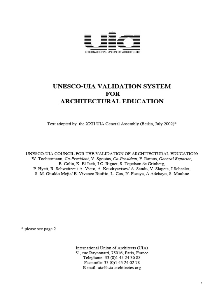 Unesco-Uia Validation System | PDF | Design | Teachers