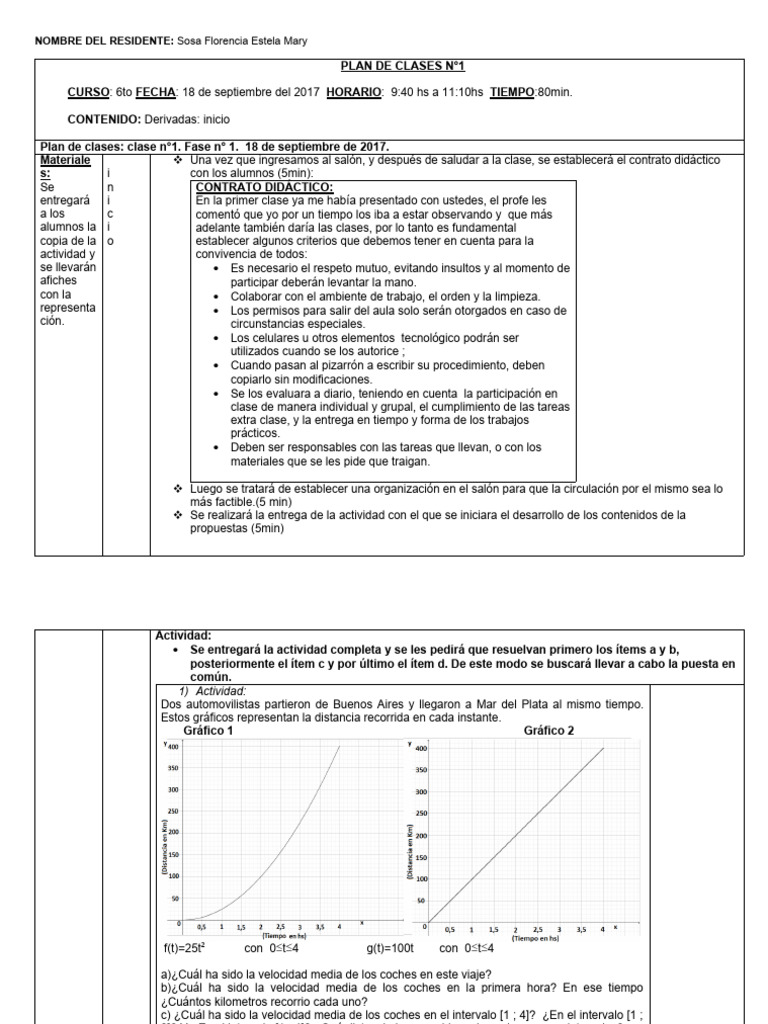 plan de clases n°1. orientado | PDF