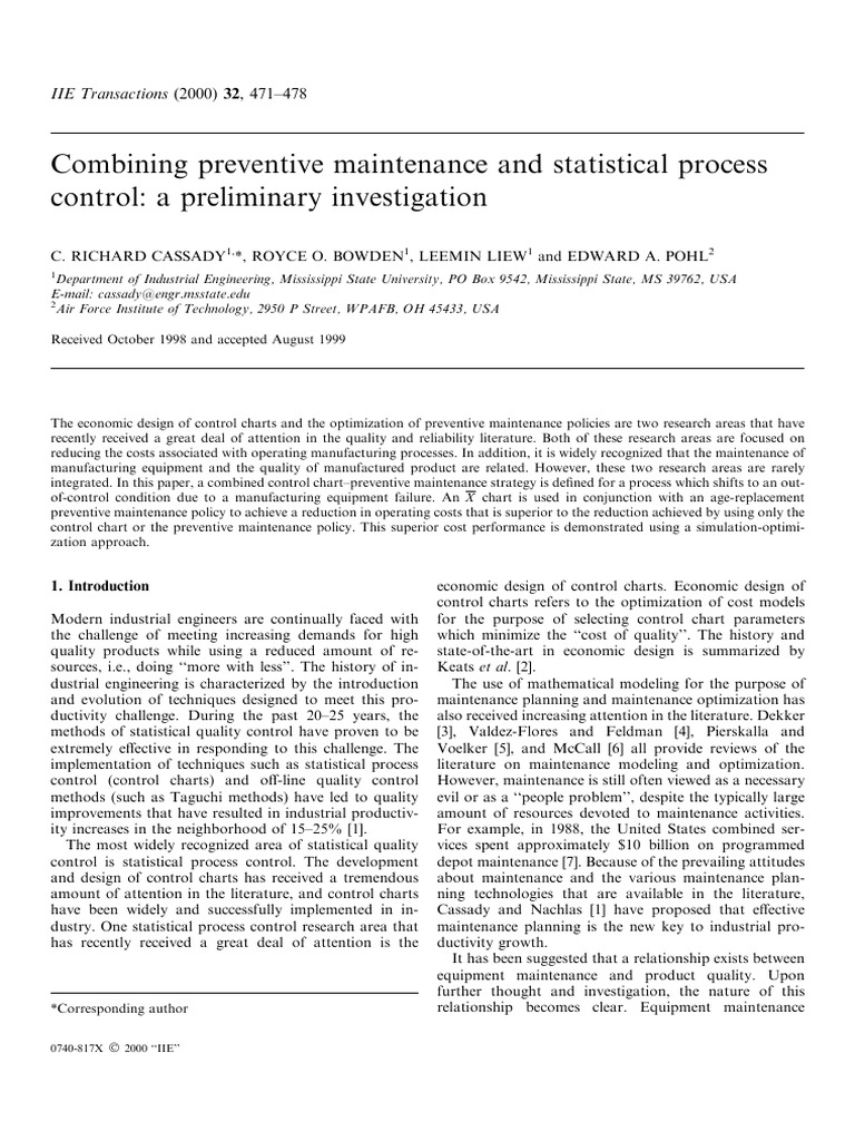 Cassidy | PDF | Reliability Engineering