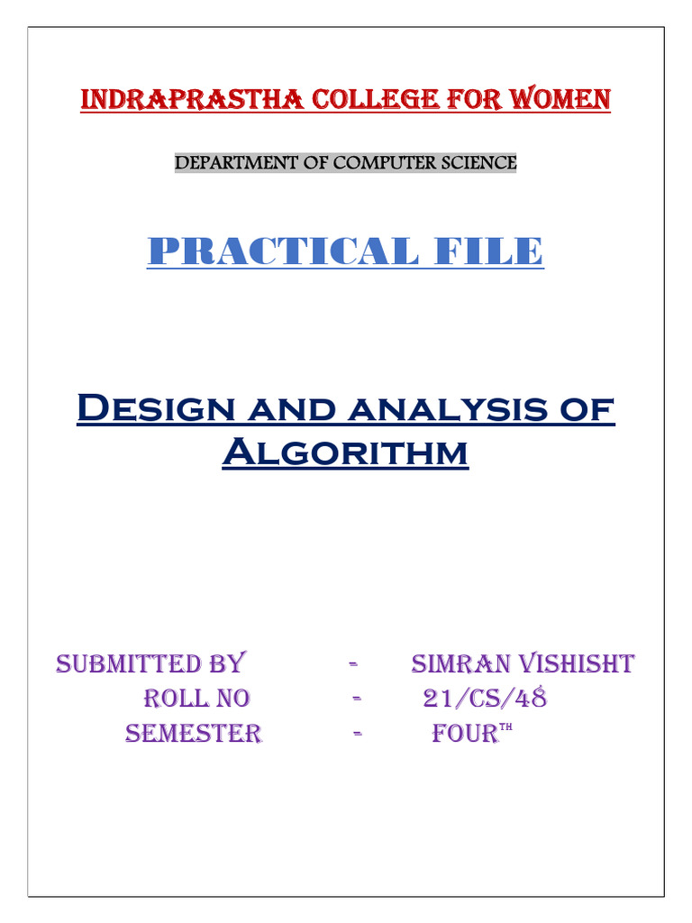 DAA PF SIMRA 48 Final | PDF | Applied Mathematics | Theoretical Computer Science