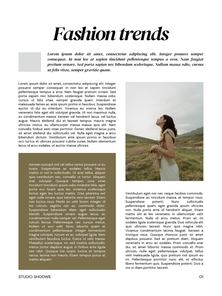 White Minimalist Fashion Magazine Article Page A4 Document | PDF