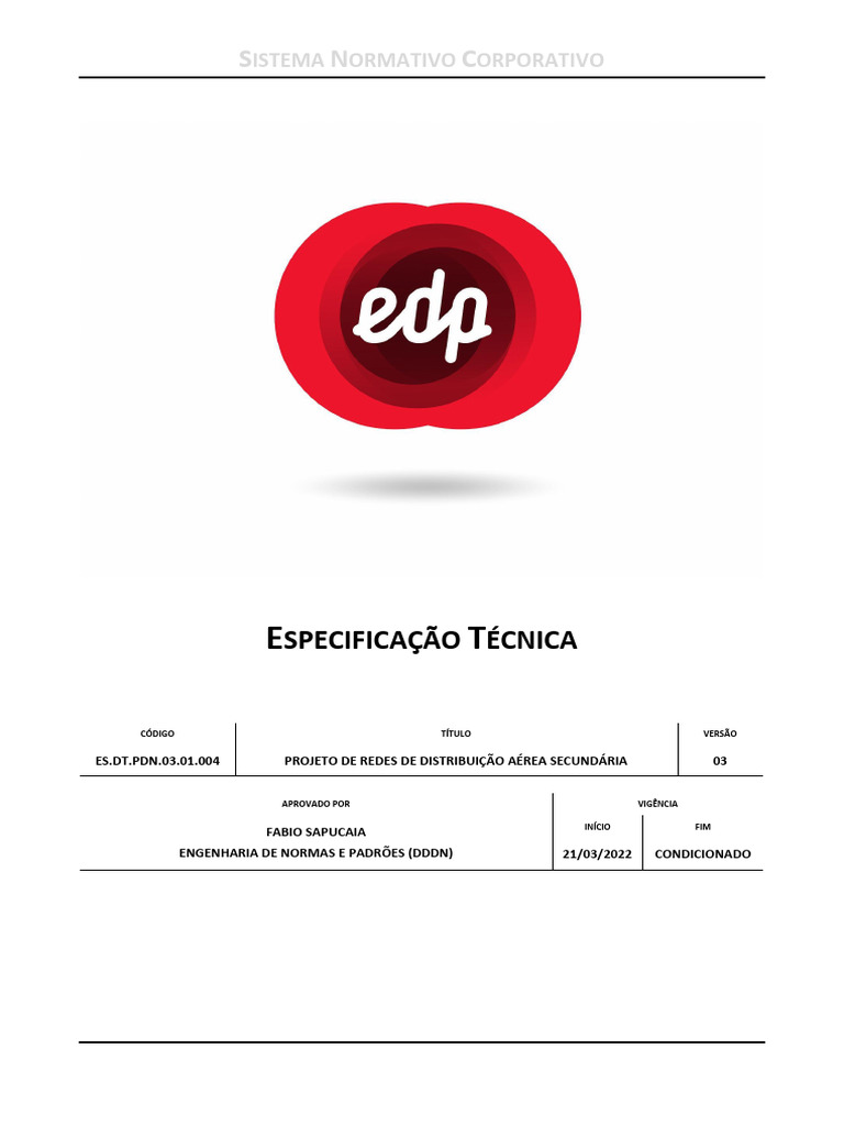 Es - DT.PDN.00301 - V3 - Projeto de Redes de Distribuição Aérea ...