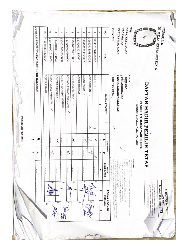 FORM Kedatangan | PDF