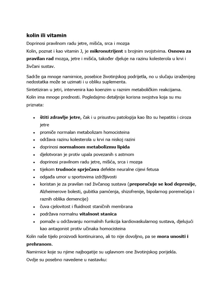 Kolin Ili Vitamin | PDF
