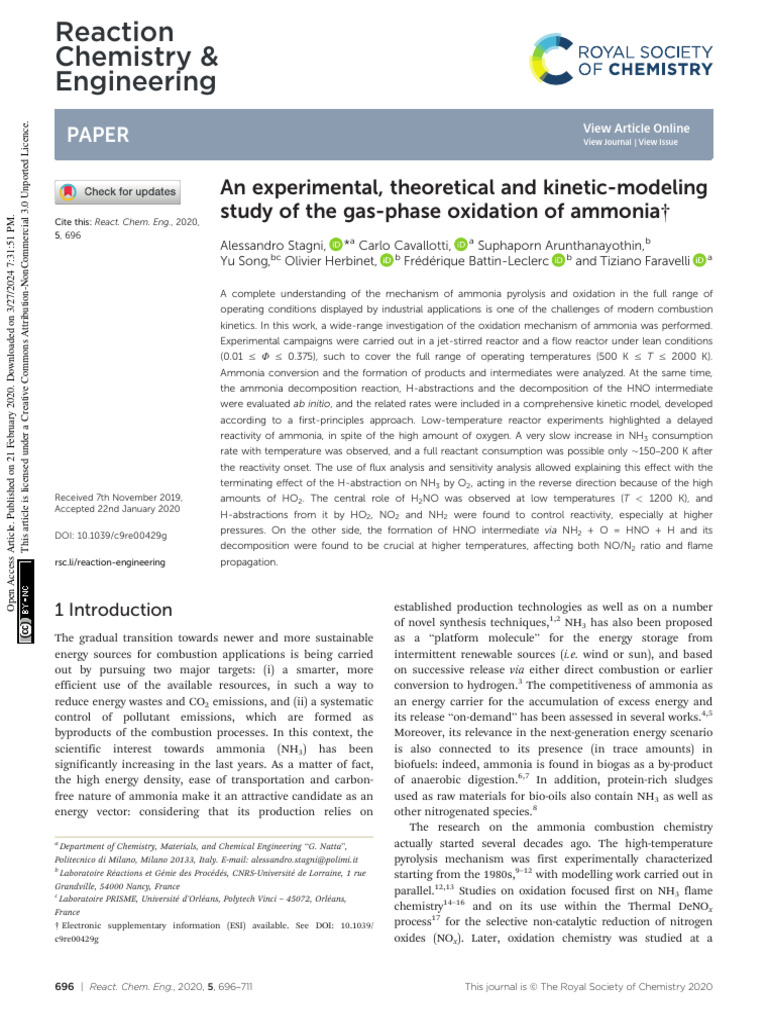 An Experimental Theoretical and Kinetic-Modeling Study of The Gas-Phase ...