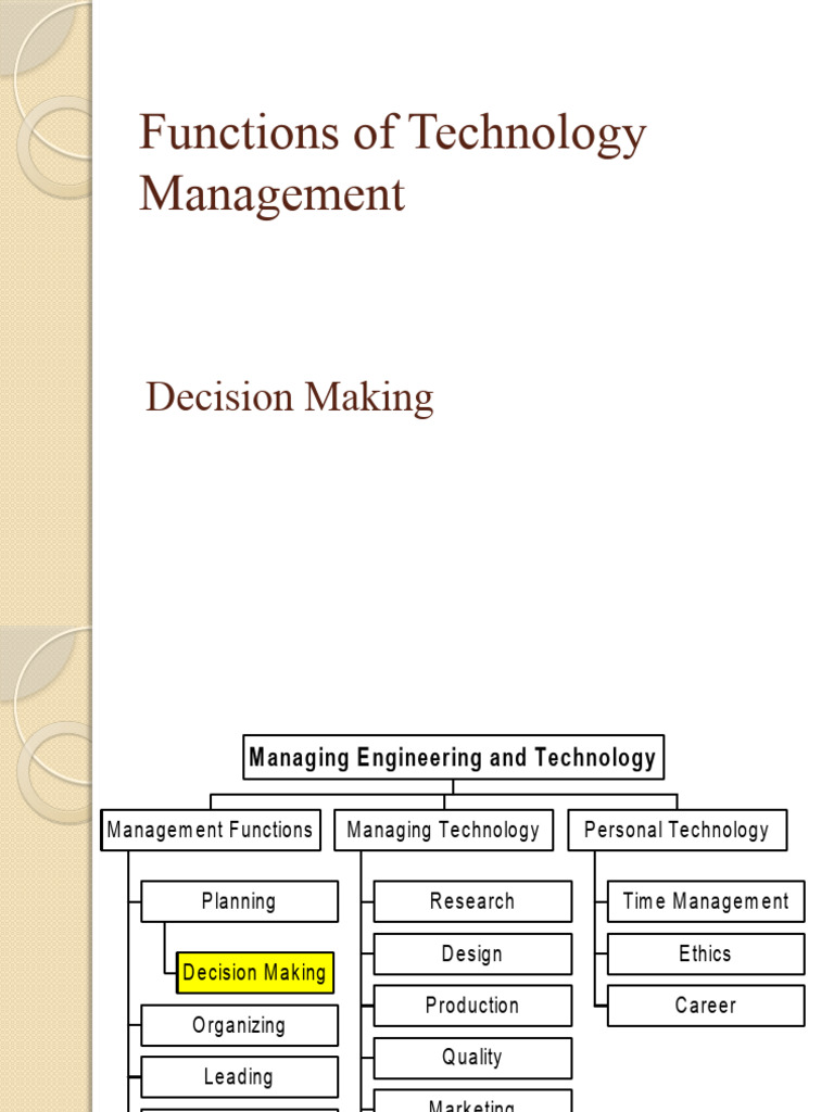 Tech Management Decision Guide | PDF | Decision Making | Decision Theory
