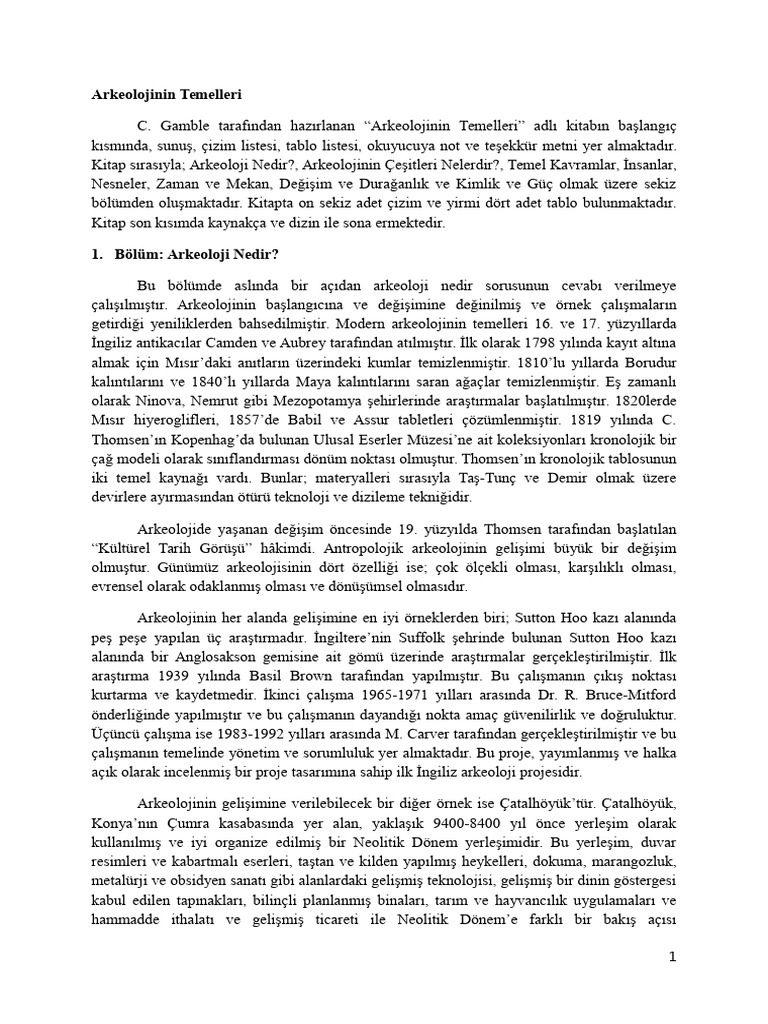 Clive Gamble-Arkeolojinin Temelleri | PDF