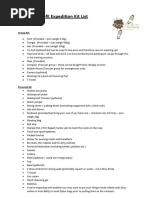 DofE Expedition KitList January 2025 | PDF