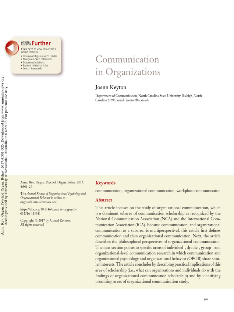 Article On Organizational Communication | PDF | Communication ...
