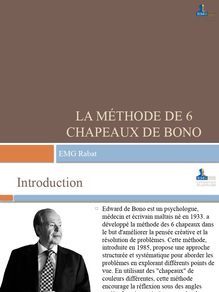 la méthode de 6 chapeaux de bono | PDF | Business | Créativité