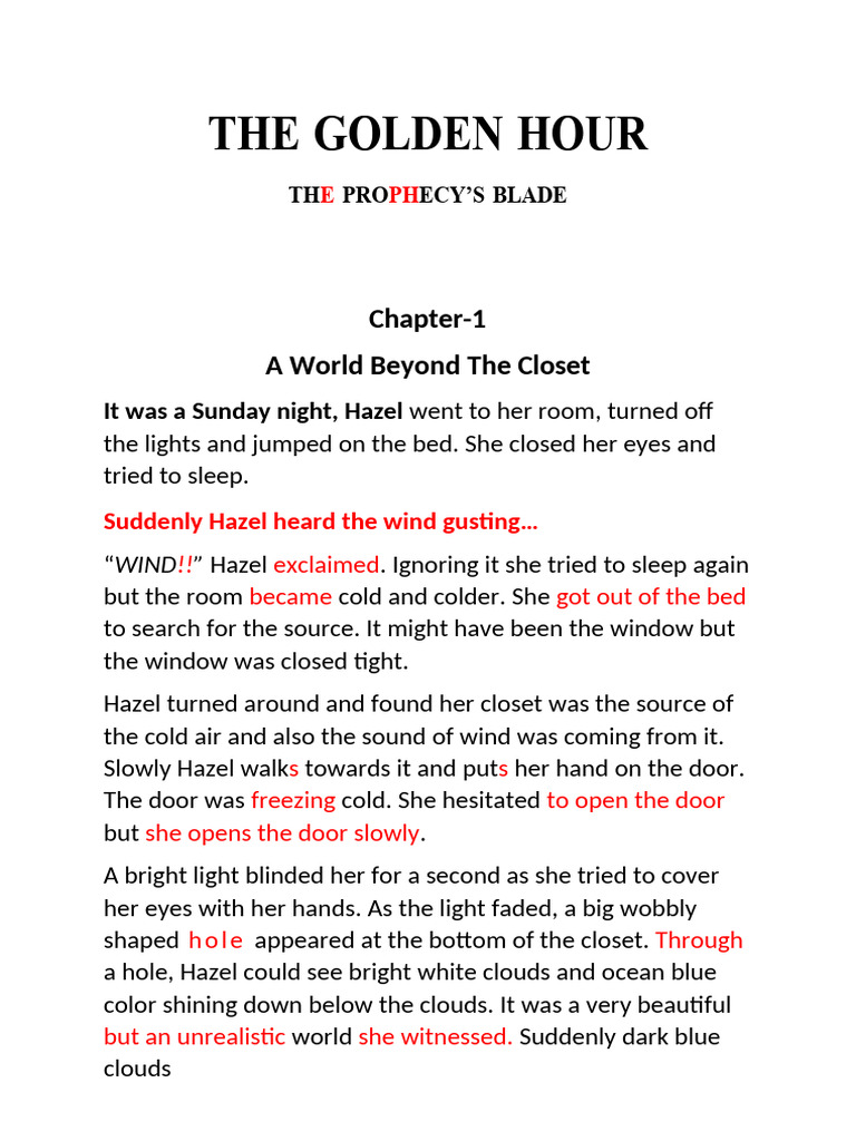 THE GOLDEN HOUR-The Prophecy's Blade - EDITED | PDF