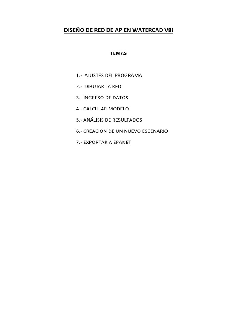 DISEÑO DE RED DE AP EN WATERCAD V8i | PDF