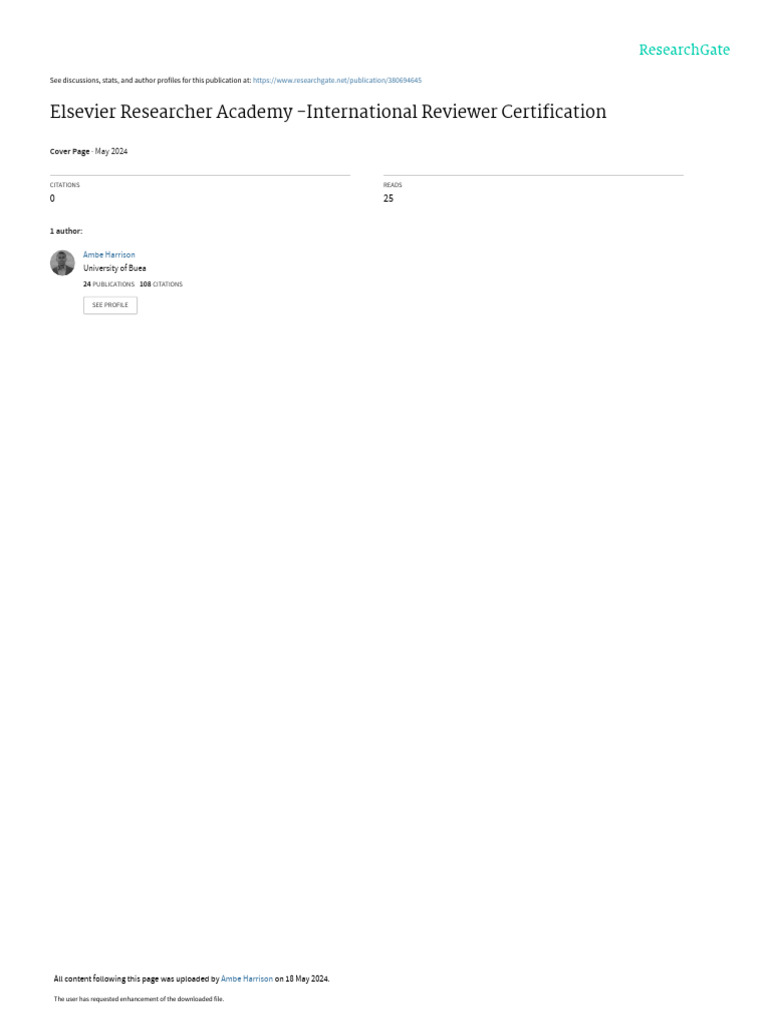 Certified Peer Reviewer Course Certificate | PDF