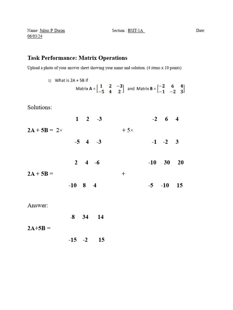 Matrix Operation | PDF | Functional Analysis | Applied Mathematics