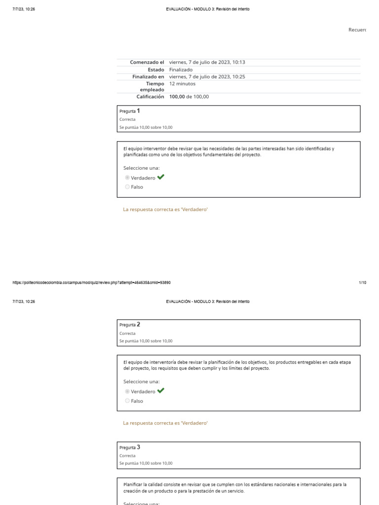 EVALUACIÓN - MODULO 3_ Revisión del intento | PDF