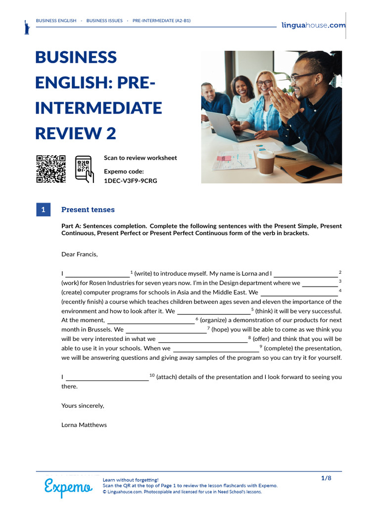 Business English Review for A2-B1 Level | PDF | Clothing