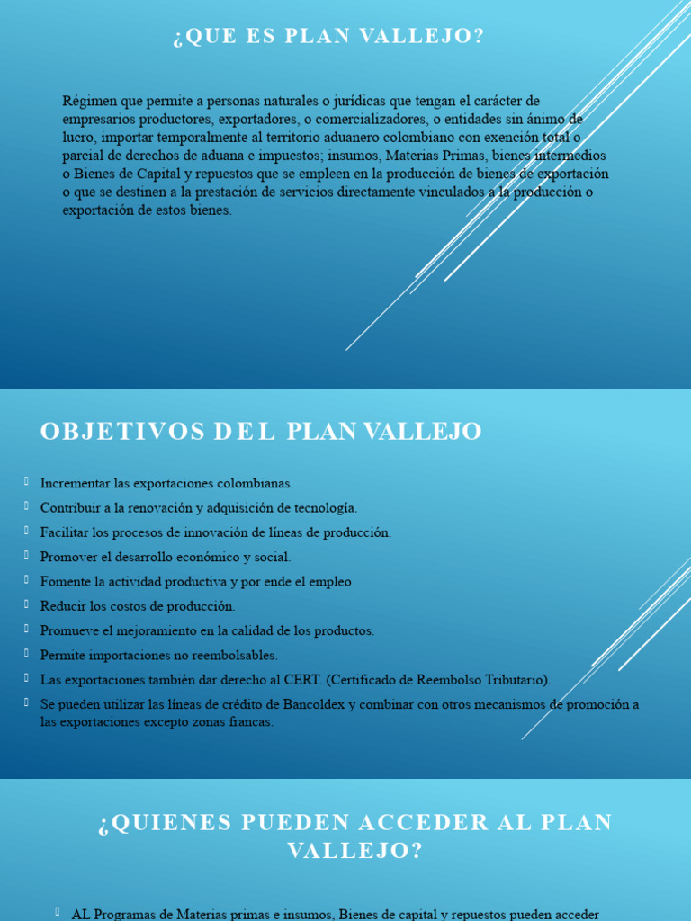 Qué es el Plan Vallejo en Colombia | PDF | Business | aduana