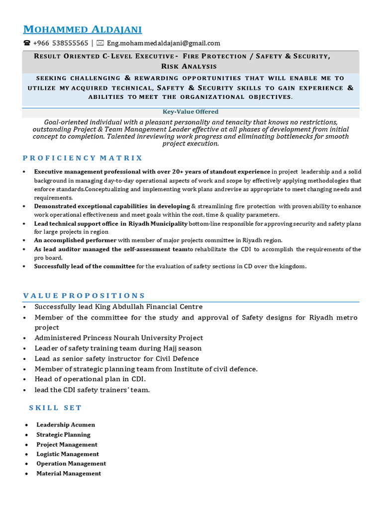 My Cv 2024 | PDF | Safety | Occupational Safety And Health
