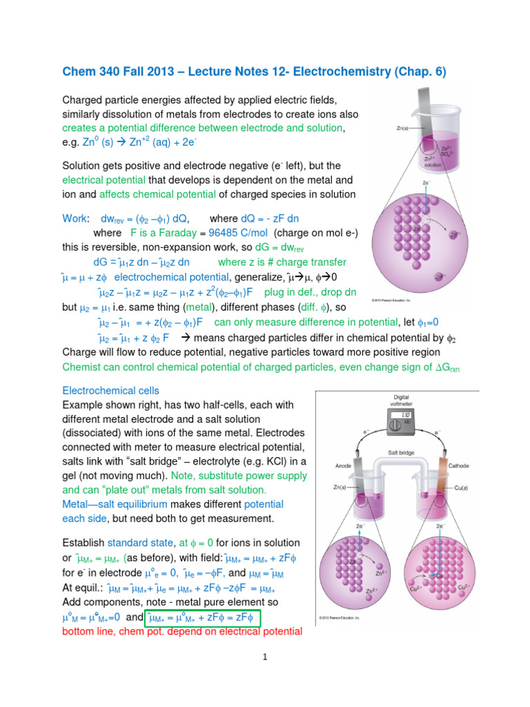 Chem 340 - Notes 12 | Download Free PDF | Physical Chemistry ...