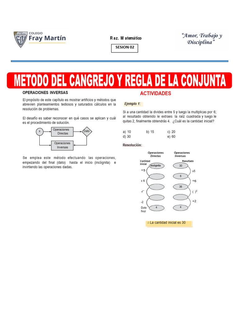SESION 02 Metodo-del-Cangrejo-y-Regla-de-la-Conjunta 45 | PDF | Matemática Elemental