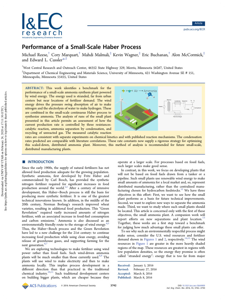 Performance of A Small-Scale Haber Process | PDF | Ammonia | Chemical ...