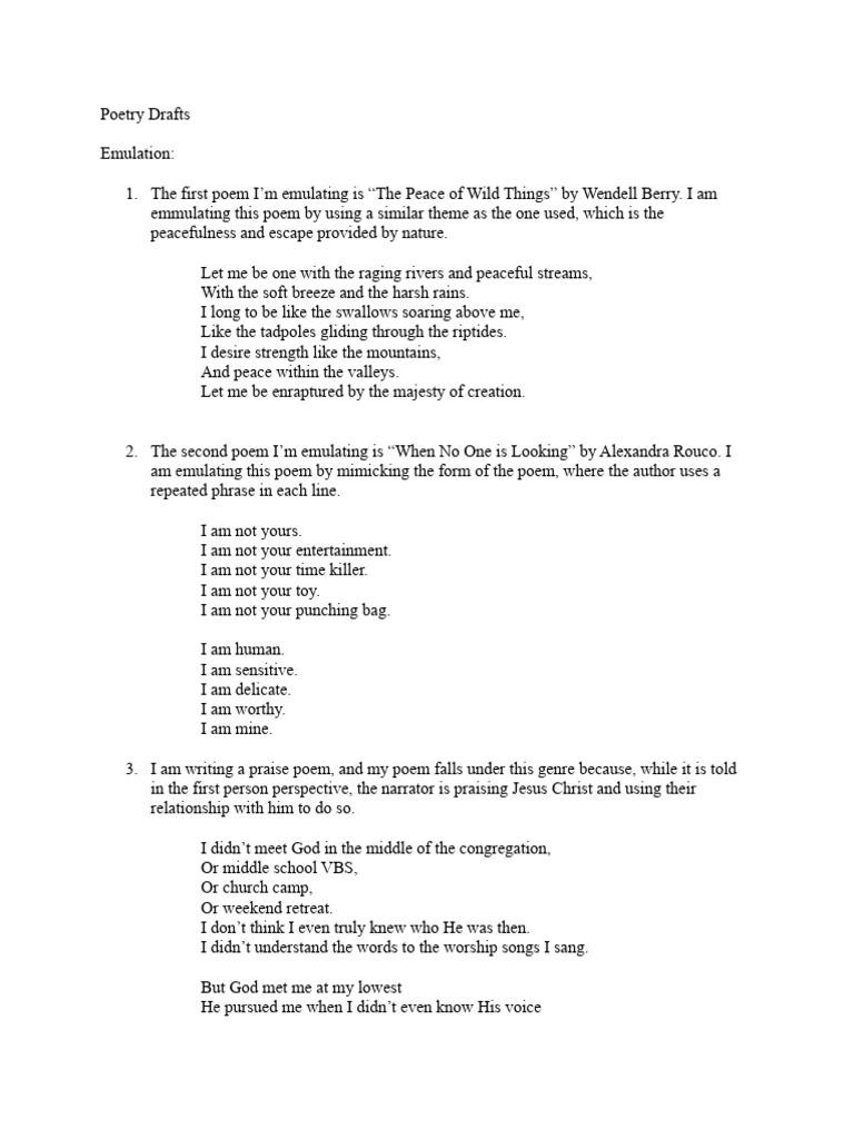 Poetry Drafts | PDF | Poetry | Religious Belief And Doctrine