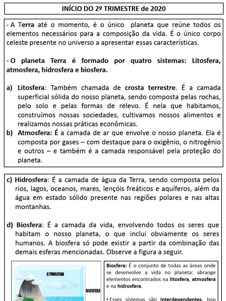 Os Sistemas e A Estrutura Da Terra | PDF | Rochas (Geologia) | Terra