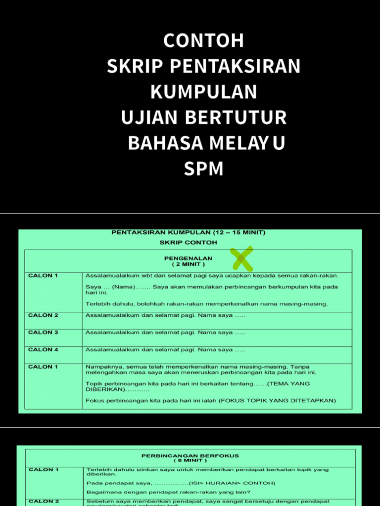 Contoh Skrip U.bertutur Kumpulan | PDF