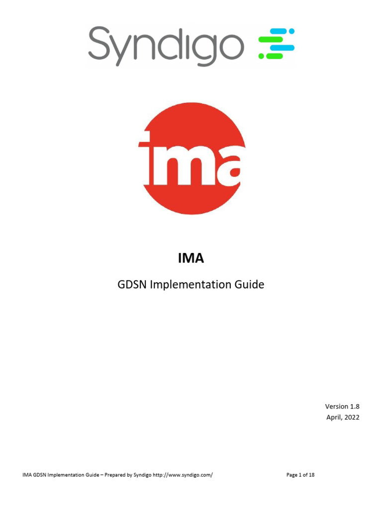 IMA GDSN Vendor Implementation Guide - v1.8 | PDF | Nutrition Facts Label