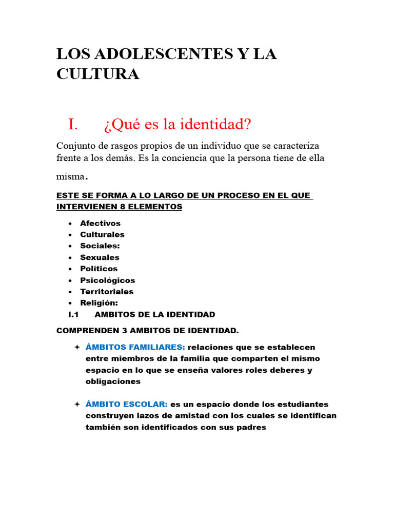 Identidad y Cultura en Adolescentes | PDF | Adolescencia | Etnicidad