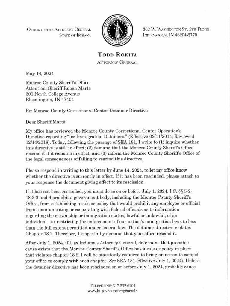 Attorney General Letter 5-14-24 | PDF