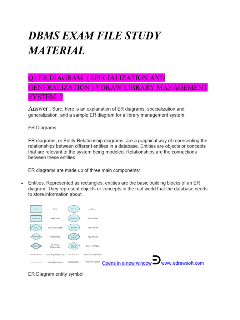 DBMS Exam Files Study Matterial | PDF | Inheritance (Object Oriented Programming) | Database ...