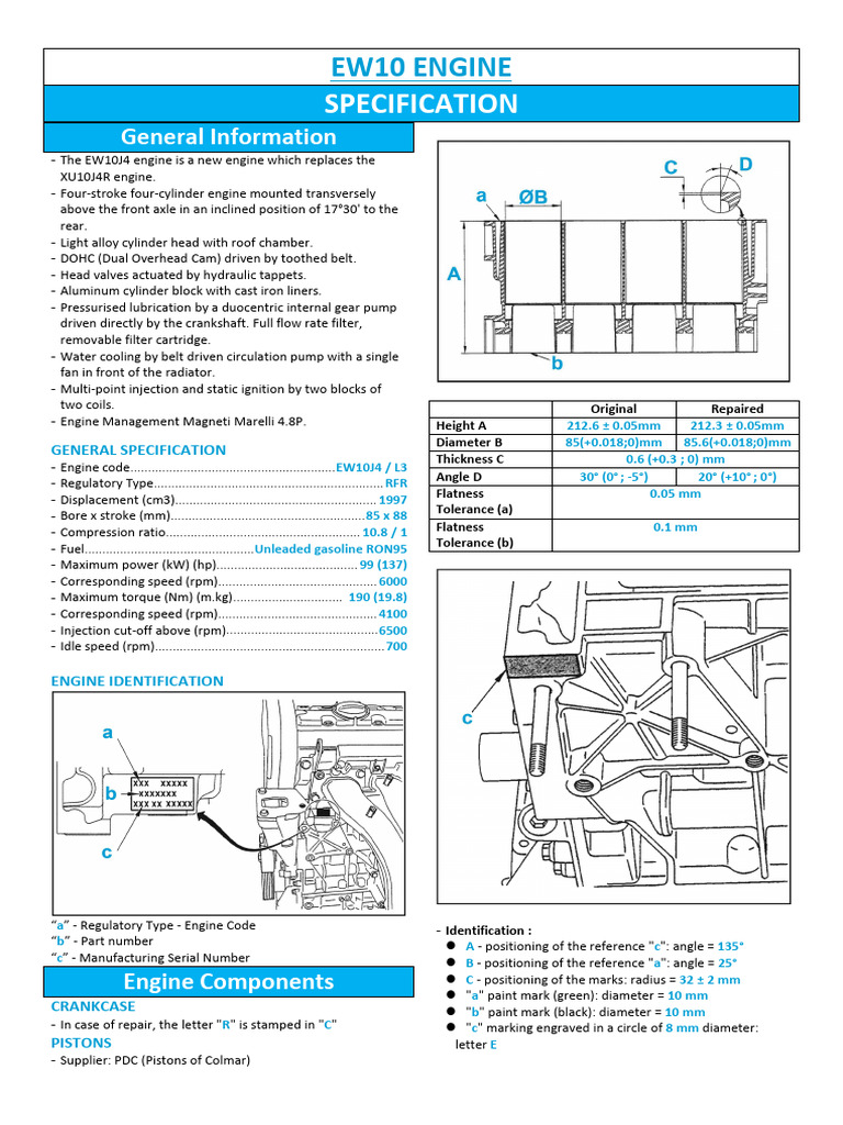 EW10 Engine Specifications (Translated) v1 | PDF | Rotating Machines ...