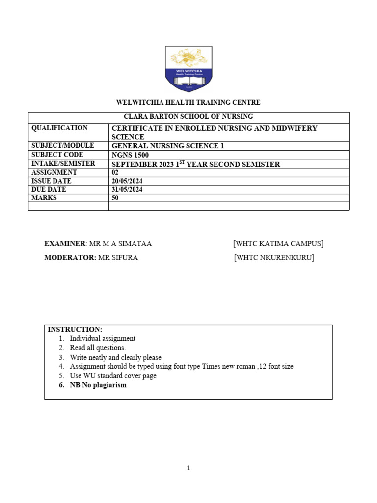 Nursing Science Assignment Overview | PDF