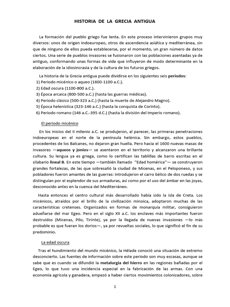 Historia de La Grecia Antigua | PDF | Antigua Grecia | Esparta