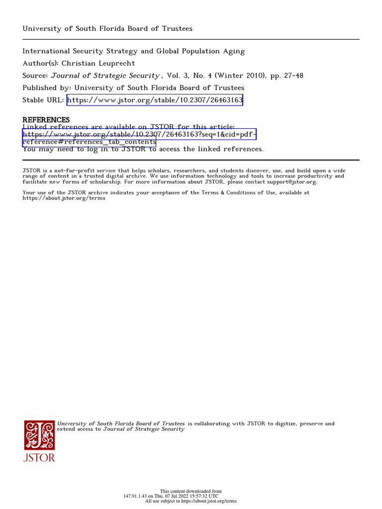 Global Population Aging Pdf Academic Journal Economic Growth