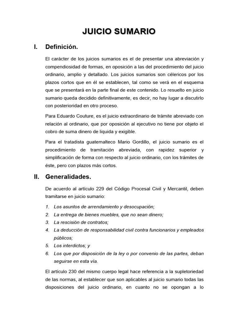 Juicio Sumario | PDF | Demanda judicial | Ley procesal