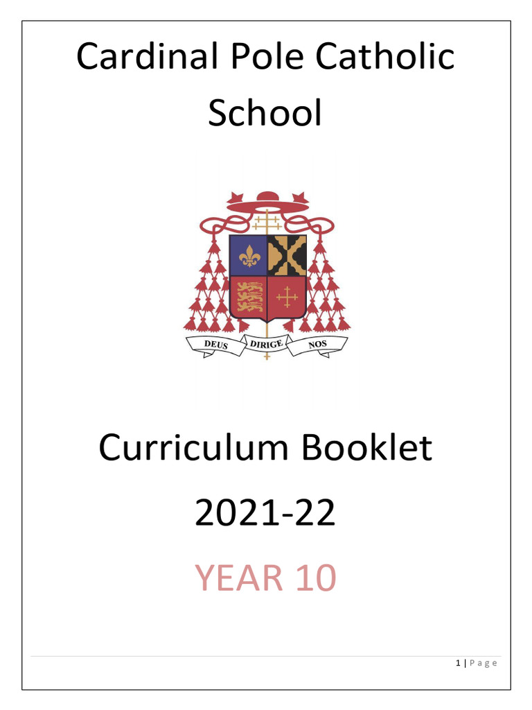 Cardinal Pole Catholic School: Year 10 | PDF | Curriculum | Food Safety