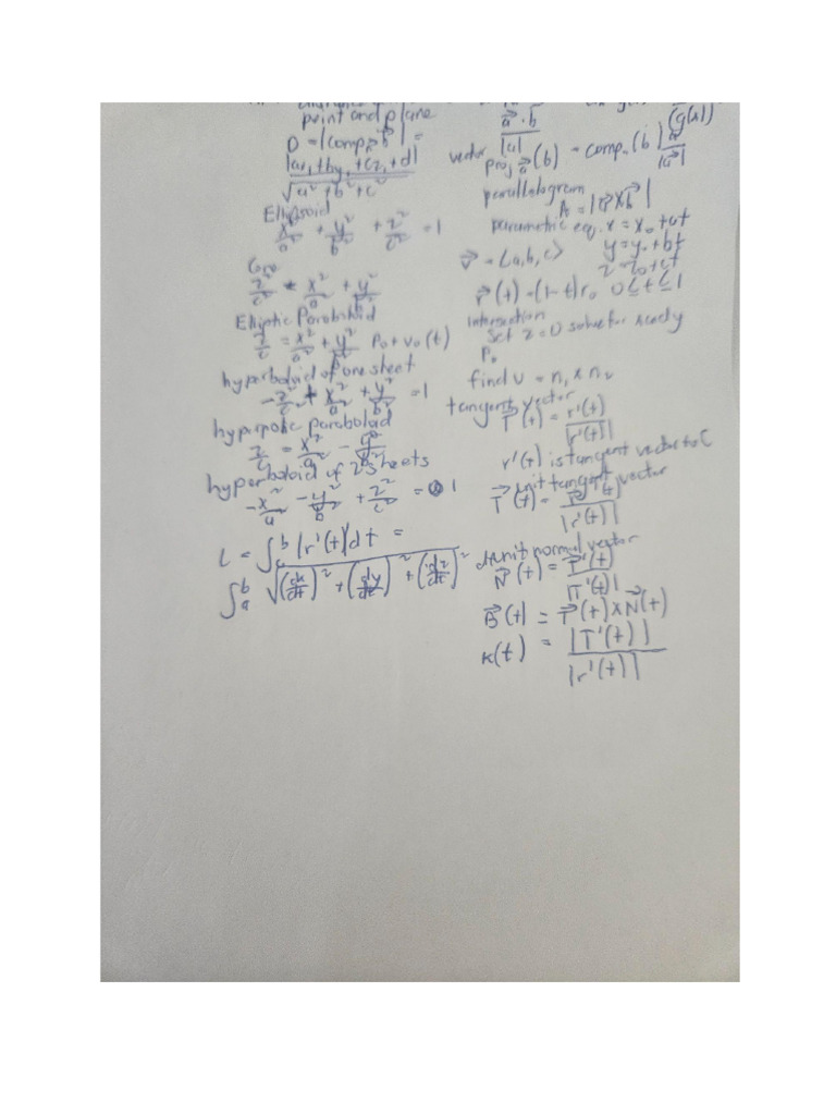 Condensed Calc III Vectors Cheat Sheet | PDF